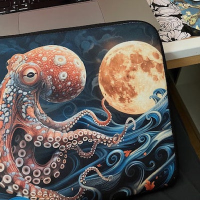 Aztec Octopus Desk Mat, Aesthetic XL Desk Pad, Geometric Mouse Pad, Red ...