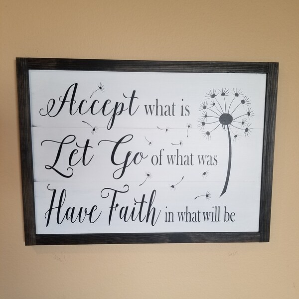 Accept What is Let Go of What Was Have Faith in What Will Be, Framed ...