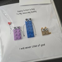 Fathers Day Card - Lego Brick Person People Card - Handmade ...