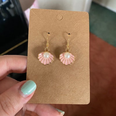 Clam Shell Earrings Ocean Inspired Jewellery Beachy Vibes Pearl ...
