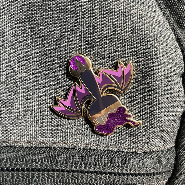 Neopets Paint Brush Darigan Brush Gold Glitter Small Enamel Pin - Etsy