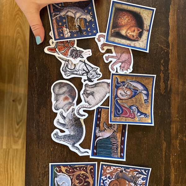 Medieval Stickers. Medieval Manuscript Animal Stickers - Etsy