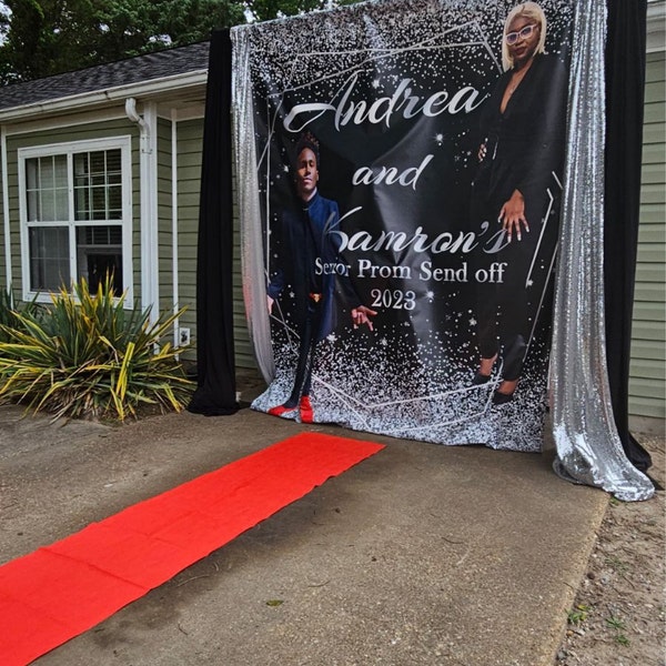 Prom Backdrop, Prom Step and Repeat, Prom Send off Banner, Birthday ...