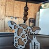 Cow Car Charm Personalized,custom Rear View Mirror Hanging Charm ...