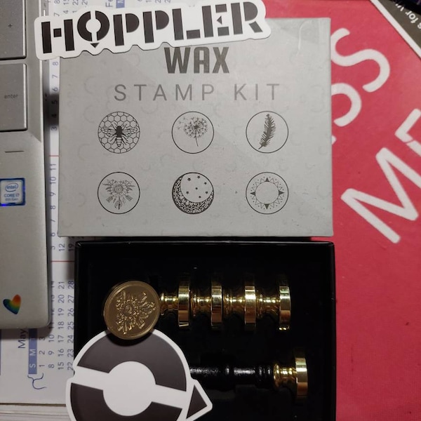 HOPPLER Wax Seal Stamp Kit for Sealing Wax Stamps With 6 Copper Wax ...