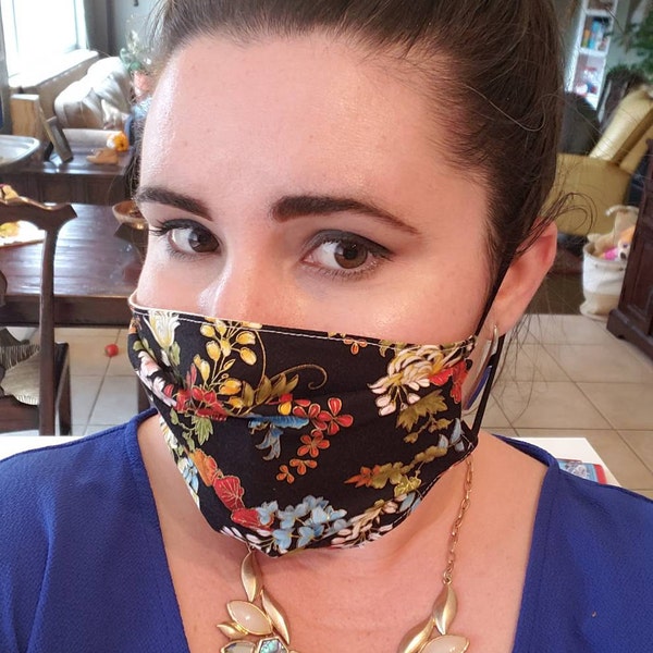 Brown Face Mask 100% Cotton. Reusable and Washable. Adult Small/medium ...