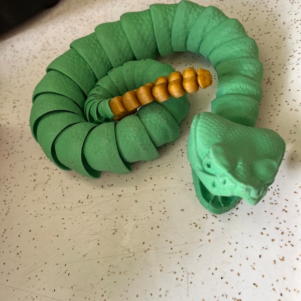 Rattlesnake Digital .STL File for 3d Printing, Articulated Fidget ...