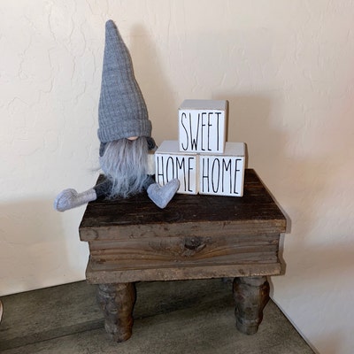 Handcrafted Wood Block Home Decor HOME SWEET HOME Hand - Etsy