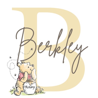 Winnie the Pooh Personalised Name Print Winnie the Pooh Nursery New ...