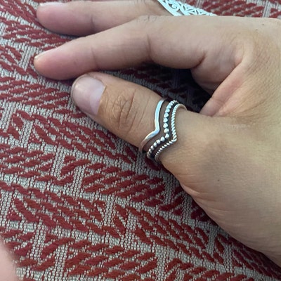 Triple Chevron Ring Boho Ring Sterling Silver Ring for - Etsy