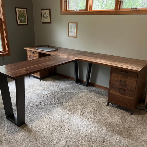 Contemporary T-shaped Desk, 2 Person Desk, Co-working Space - Etsy