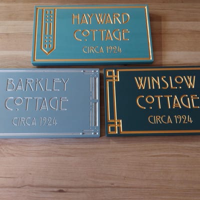 SIGN210 12 X 8 X 3/4 Engraved Craftsman House Number Sign, Custom ...