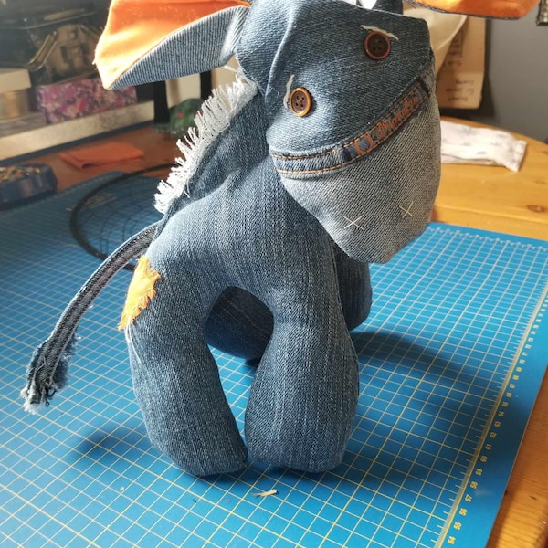 UPCYCLED DENIM DONKEY Pdf Sewing Pattern. Hand Sew Your Own Little ...
