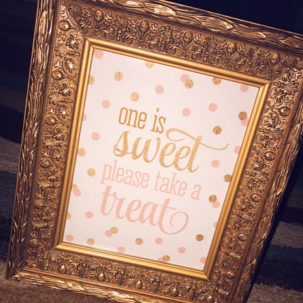 One is Sweet Take A Treat - Printable First Birthday Decorations, Party ...