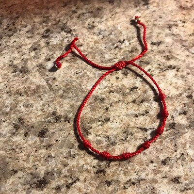 7 Knots Red Protection Bracelet, Red String Bracelet, 7 Knots Anklet ...