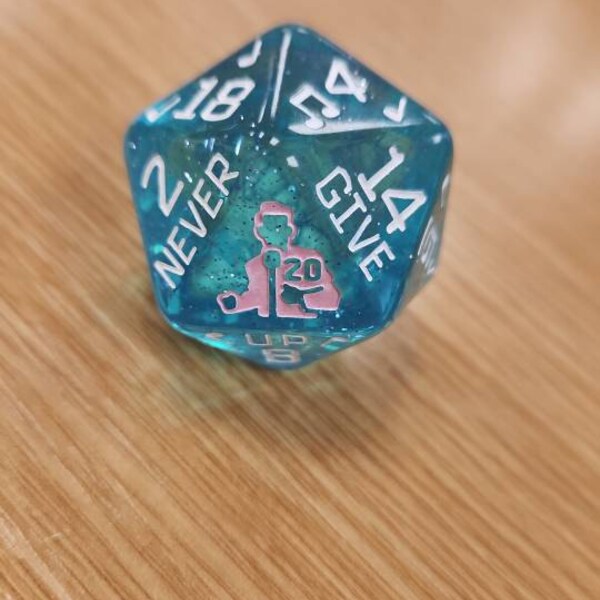 Rick Rolled 34mm D20 Original Designed Custom DND DICE Never Gonna Give ...