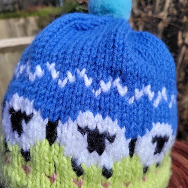 Fyne Flock of Sheep Hat Knitting Pattern Baby Toddler, Child, Teenager ...