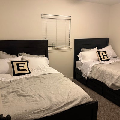 Herringbone Wool Curtains With Brass Snap Buttons, Custom Made Curtains ...