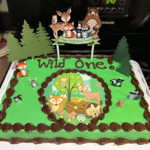Woodland Cake Topper Forest Animals Cake Topper Straw Cake - Etsy
