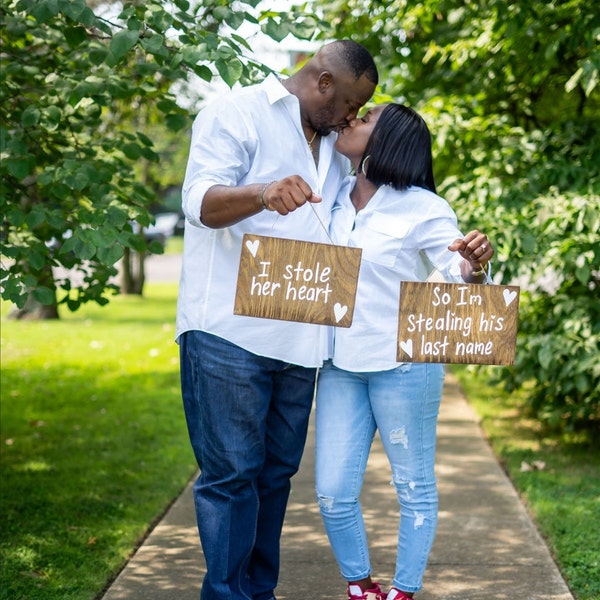 Engagement Photo Props, Couples Engagement Props, I Stole Her Heart ...