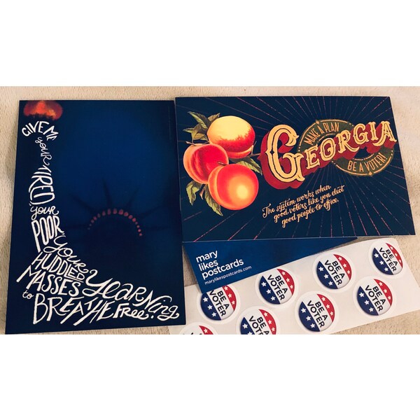 100 Vote Postcards georgia: Make a Plan, Be a Voter. Perfect for ...