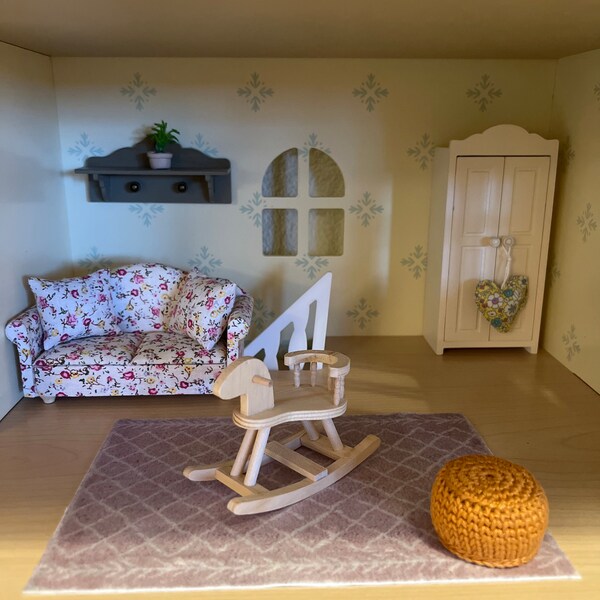 Blue and White Dollhouse Mirror for Modern Boho 12th Scale Dollshouse ...