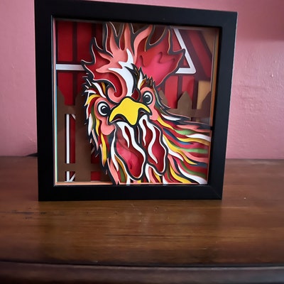 3D Chicken Layered SVG for Cardstock/ Farmhouse Decoration/ - Etsy