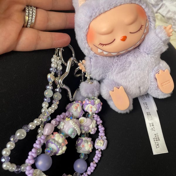 POPMART || Handpainted Skullpanda Beaded Keychain - Etsy