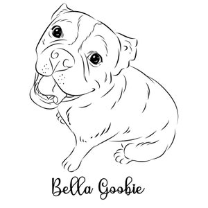 Custom Dog Outline, Dog Portrait INK, Pet Tattoo Commission, Line Art ...
