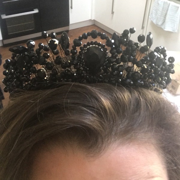 Black and Red Wedding Crown Gothic Black Wedding Crown Red and Black ...