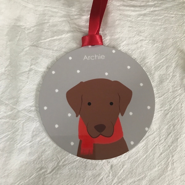 Personalised Christmas Dog Bauble / Christmas Tree Ornament - Etsy