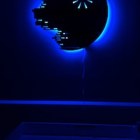 Death Star Display Shelf, LED Lighted Sign, Death Star Wars Wall Decor ...