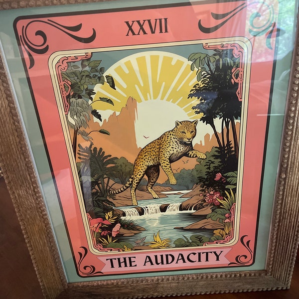 The Audacity Tarot Card Leopard Wall Art Boho Cheetah Wall Art the ...