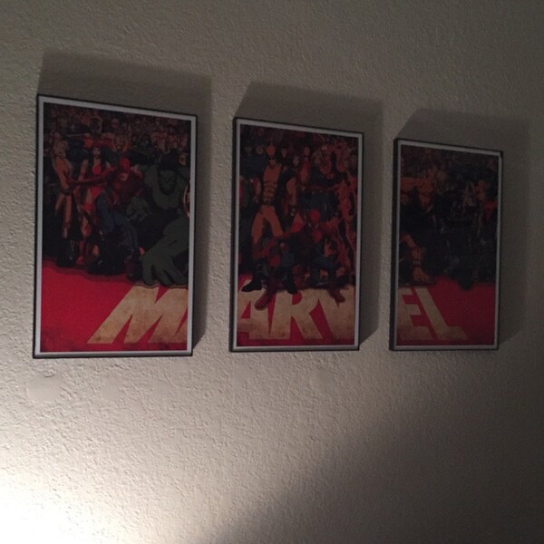 MARVEL Poster Set of 3 – Wall Decor 11 X 17 Spiderman Hulk Thor Captain ...