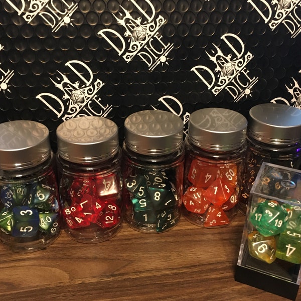 Display Bottles for 7 and 11 Dice Sets | Holds Resin and Metal Dice ...