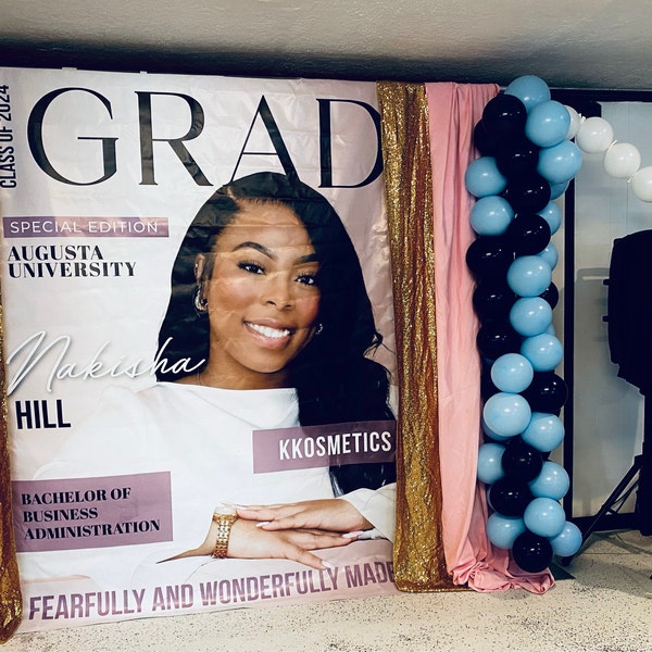 Graduation Backdrop, Custom Magazine Backdrop Banner, Personalized ...