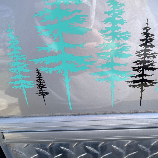Fir Trees Vinyl Decal Vinyl Sticker, Car Window Decal, Yeti Cup Decal ...