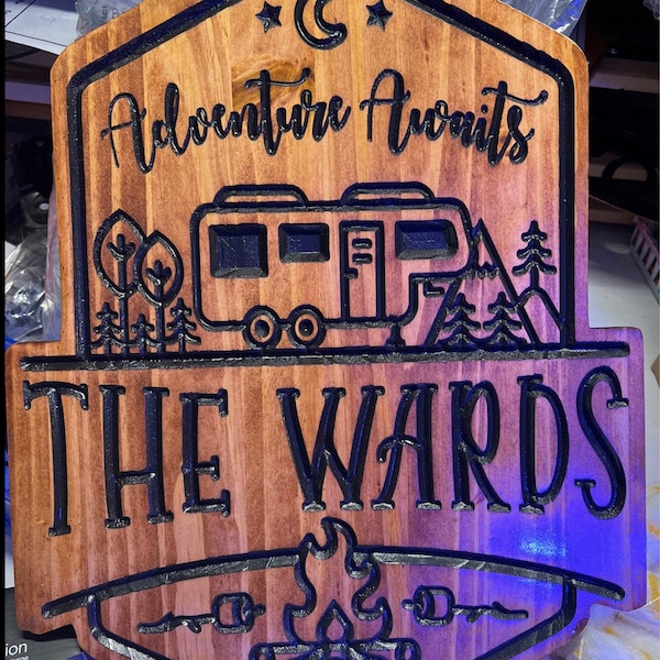 Camper Sign, RV Sign, Engraved Rv Sign, Campsite Flag, RV Flag Hanging ...