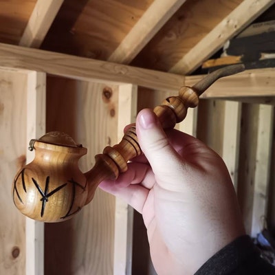 Odin the Wanderer Ansuz Rune Wood Pipe / Wooden Viking Thor Frigga ...