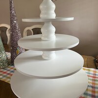 Large 4 Tier Solid Wood Rustic Style Cupcake Stand. Holds up to 232 ...