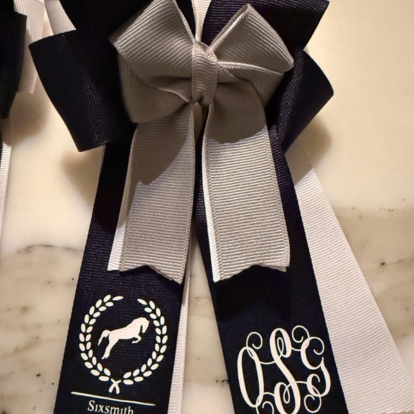 Custom Logo Equestrian Horse Show Bows *choose Your Colors - Etsy