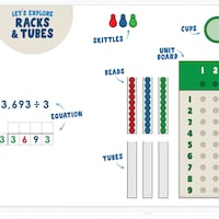 Montessori Numbers 1-10 Poster Math Coloured Bead Bars Classroom Wall ...