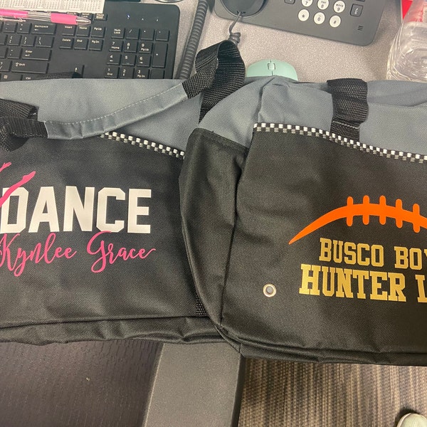 Personalized Dance Bag, Dance Bag, Custom Duffle Bag, Gray Duffle Bag ...