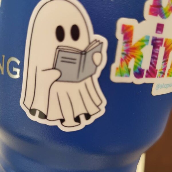 Ghost Reading Stickers, Teacher Halloween Sticker, Book Lover Sticker ...
