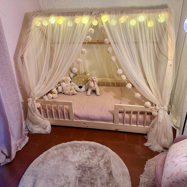 Honey Foam Montessori Bed Canopy, Kids Bed Canopy, Montessori Bed ...