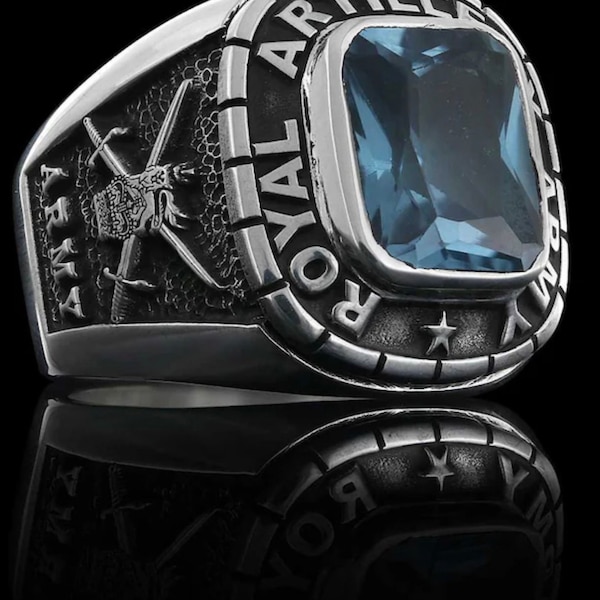 Customized Army Ring, Silver Royal Artillery Army Ring, UK Army Ring ...