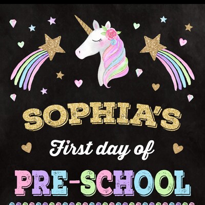 Unicorn First Day of School Sign PRINTABLE, 1st First Day of Third 3rd ...