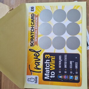 Travel Scratch Card Travel Gift Holiday Reveal Custom Scratch Card Limited Edition Idea Surprise ...