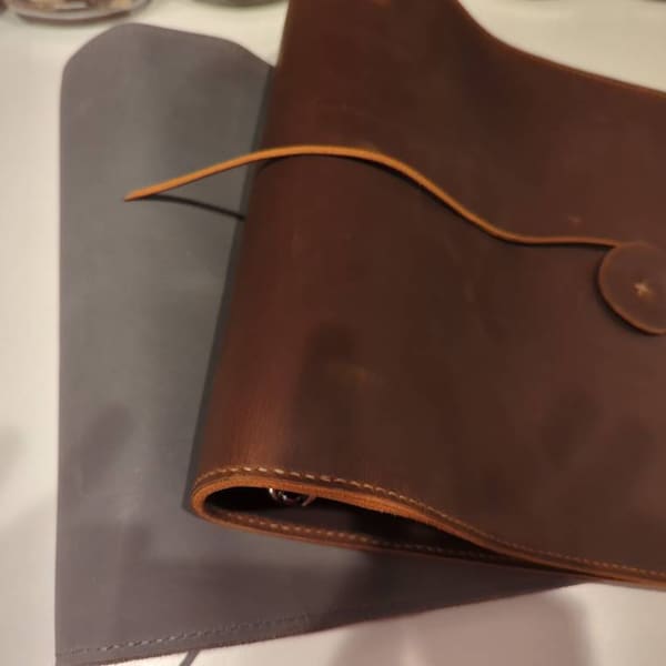 Personalized Leather Binder 2 Inch 3 D-ring, Fit Letter Sized 3 Hole 8. ...