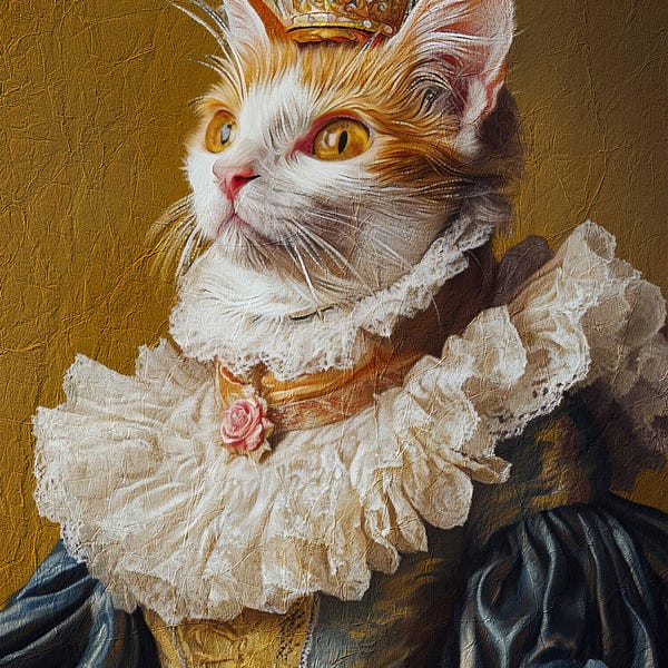 Custom Royal Cat Portrait Renaissance Cat Painting Royal Dog Portraits ...